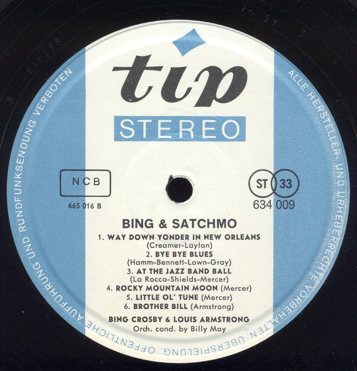 Louis Armstrong Bing and Satchmo : LP Label B | CD Covers | Cover ...